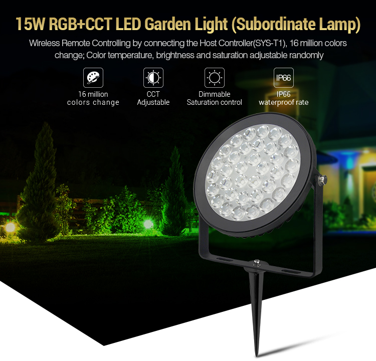 SYS-RC2 | MiBoxer - 15W RGB+CCT LED Garden Light (Subordinate Lamp)